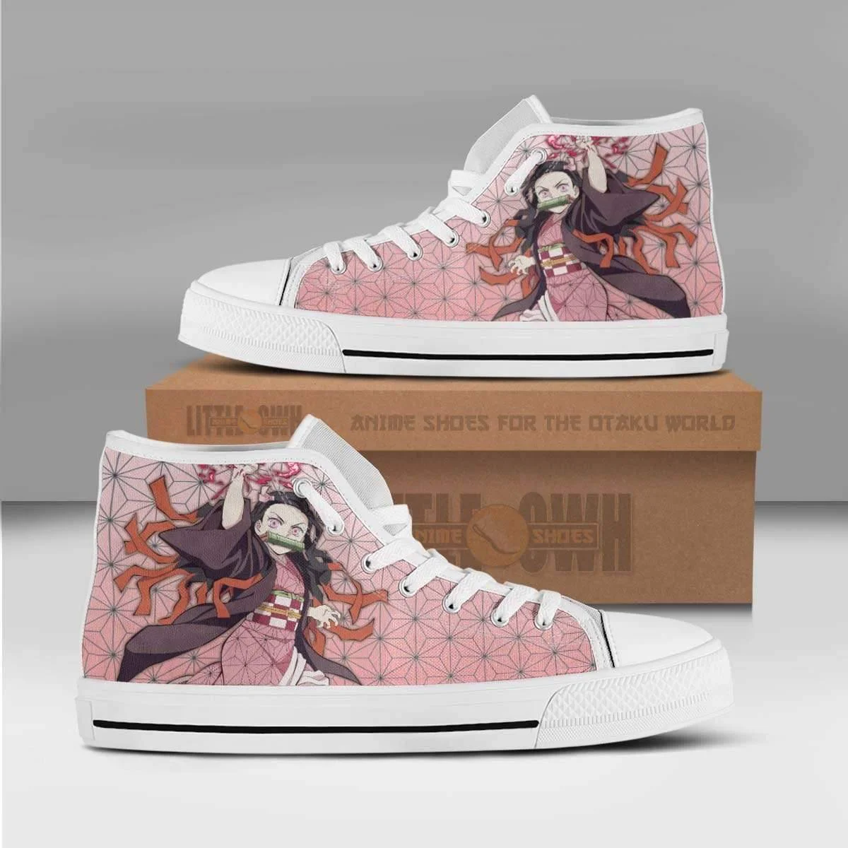 Nezuko Demon Slayer Anime Custom All Star High Top Sneakers Pattern ...
