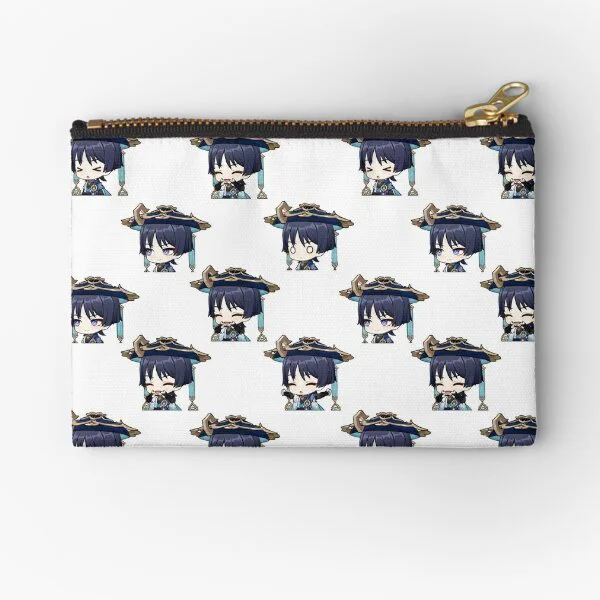 Scaramouche Wanderer Genshin Impact seamless pattern Zipper Pouch ...